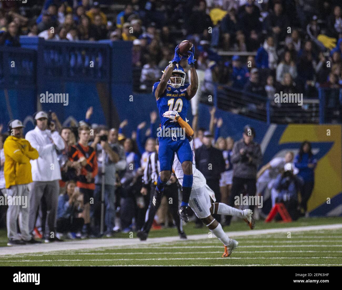 Nov 02, 2019, San Jose, CA San Jose State wide receiver Tre Walker (10 ...