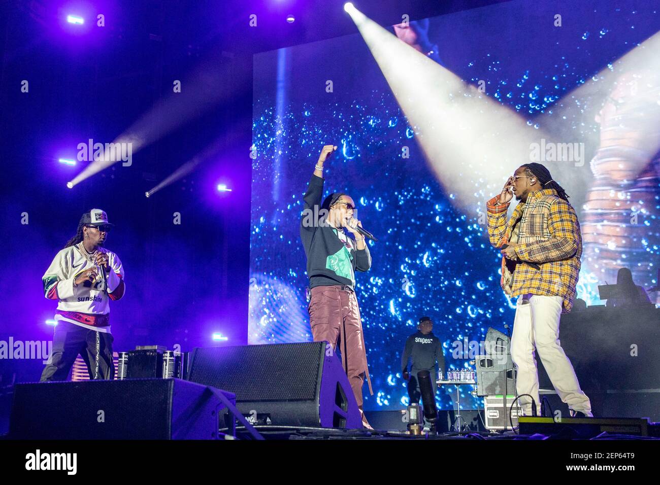 Offset, Takeoff and Quavo of Migos during the Day N Vegas Music ...