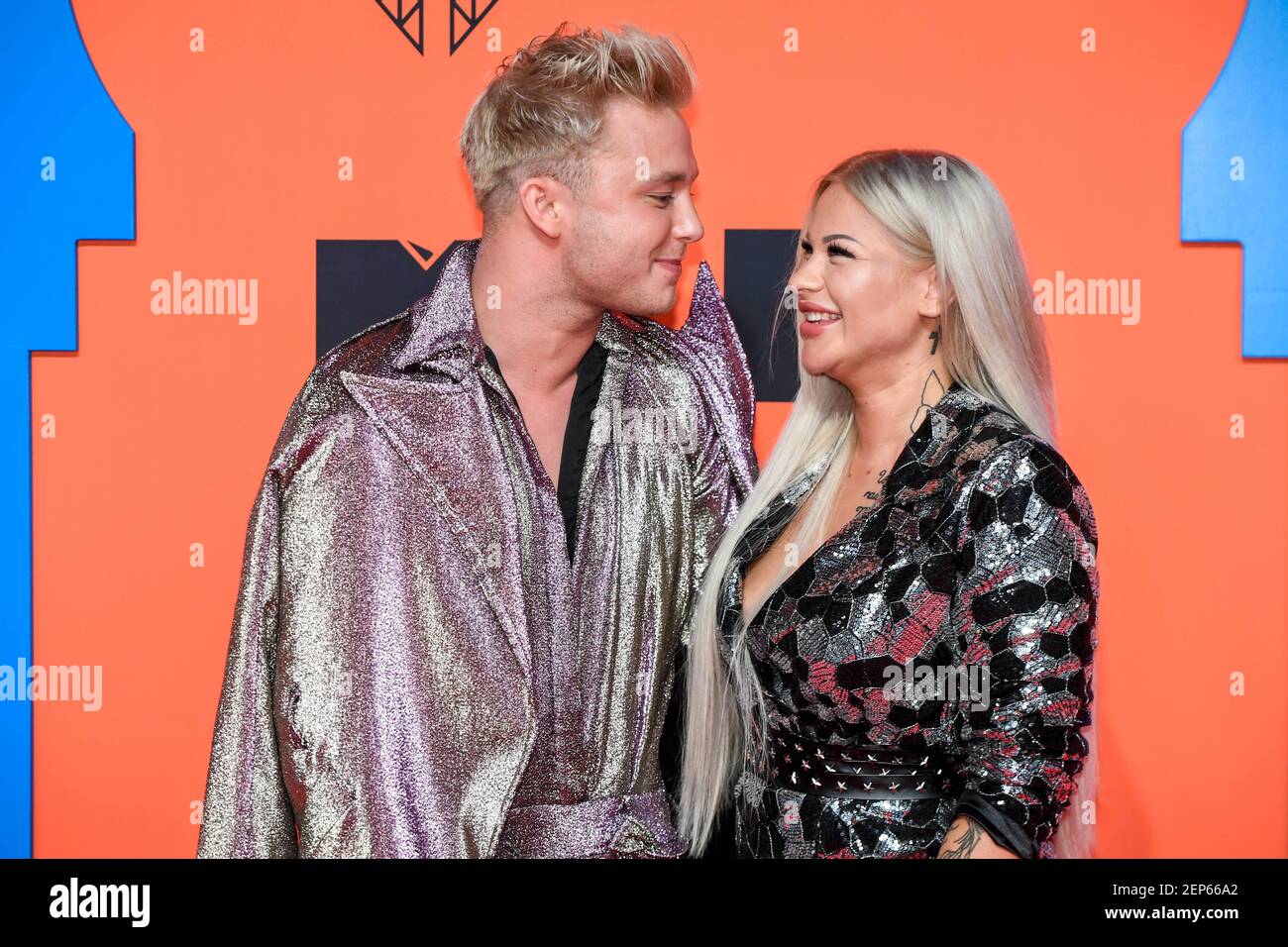 Spiker and Ewelona during the MTV European Music Awards 2019 (MTV EMA’s ...