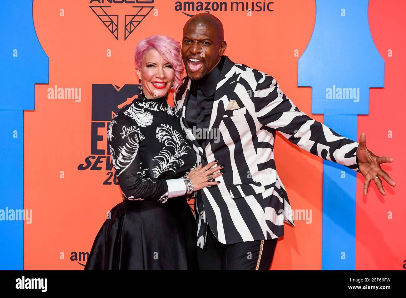 Rebecca King-Crews and Terry Crews during the MTV European Music Awards ...