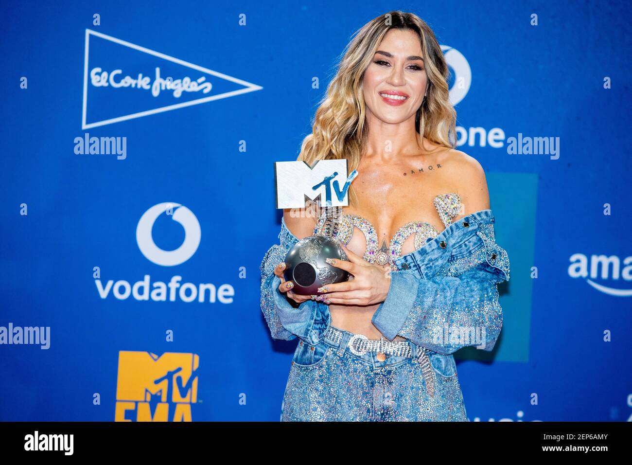 J Mena in the Winners Room during the MTV European Music Awards 2019 ...