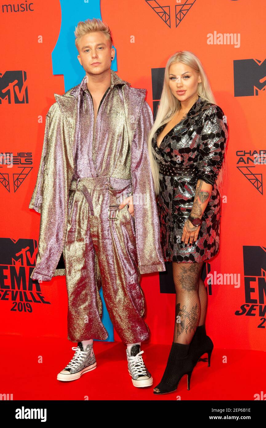 Spiker and Ewelon during the MTV European Music Awards 2019 (MTV EMA’s ...