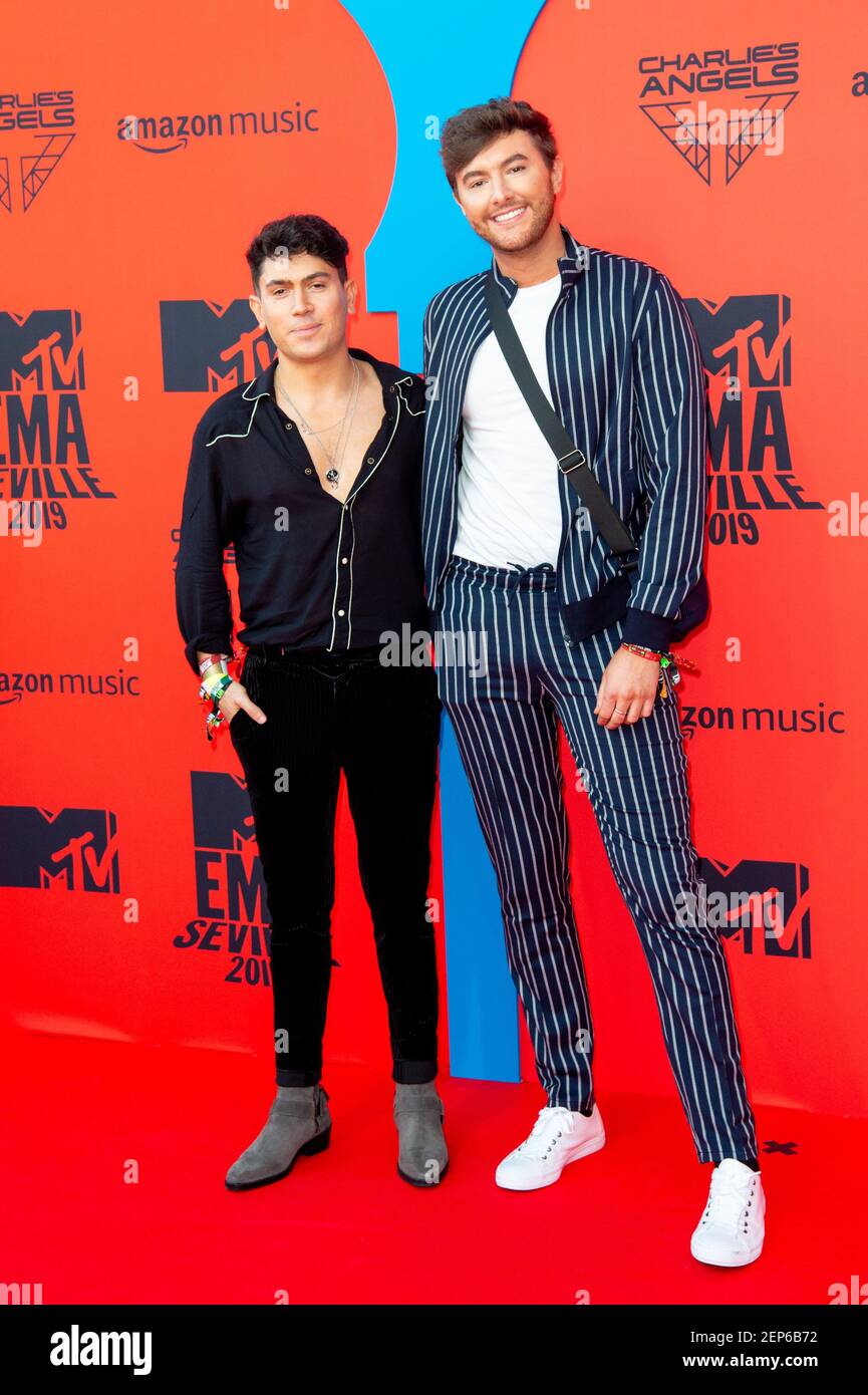 Luke Franks and Mark Ferris during the MTV European Music Awards 2019 ...