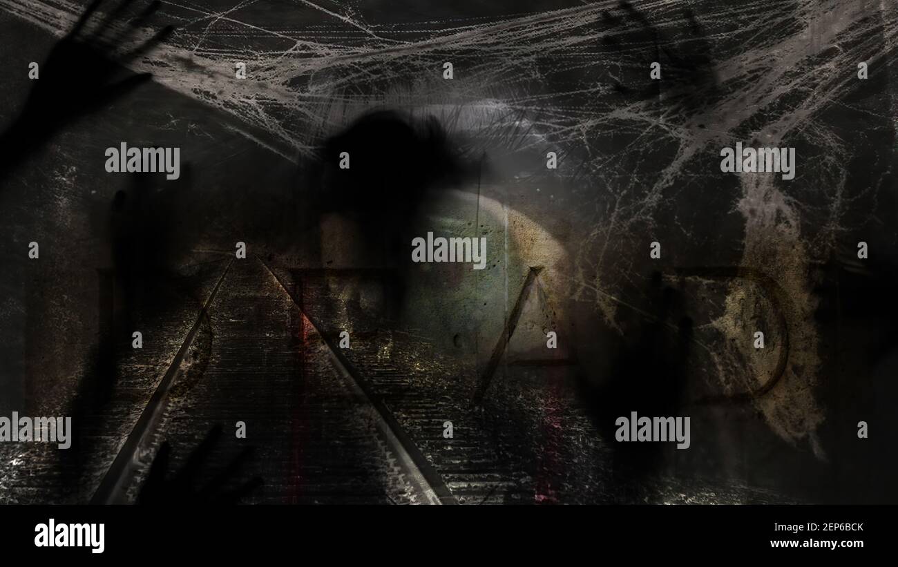 Horror Zombie With Effects - 3d illustration Stock Photo - Alamy
