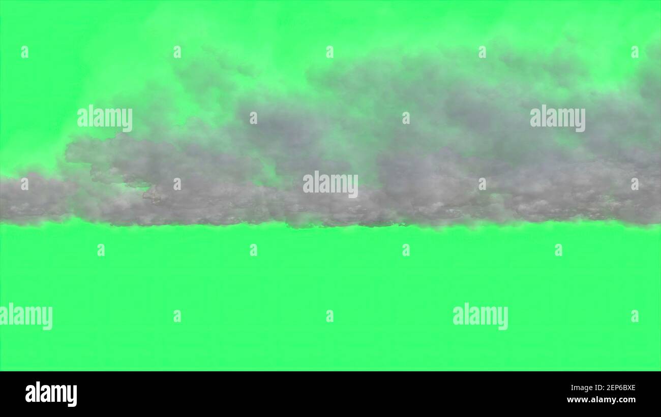 3d illustration - Clouds effect on green screen Stock Photo - Alamy