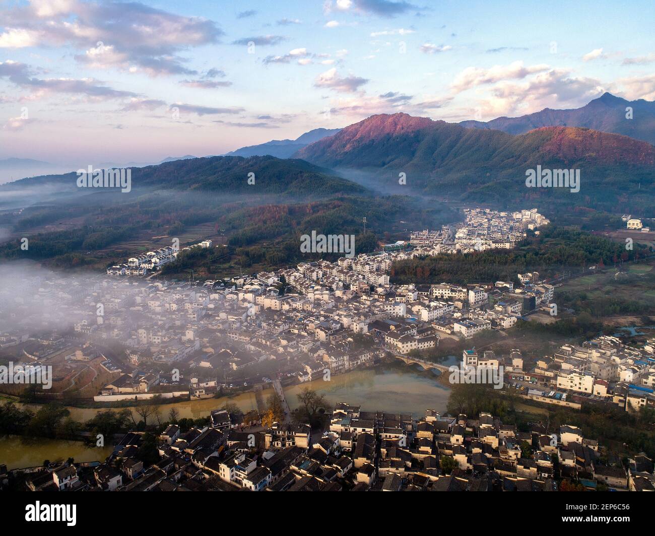 Anhui,CHINA-The scenery of Hongcun, Yixian County, Anhui Province, at ...