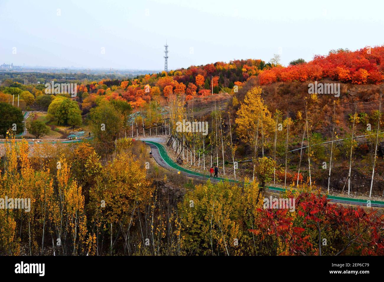 Beijingï¼ŒCHINA-November 3, 2019, the drone overlooks the colorful ...