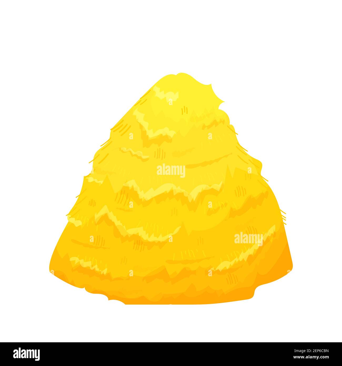 Bale of hay bright, yellow in cartoon style isolated on white ...