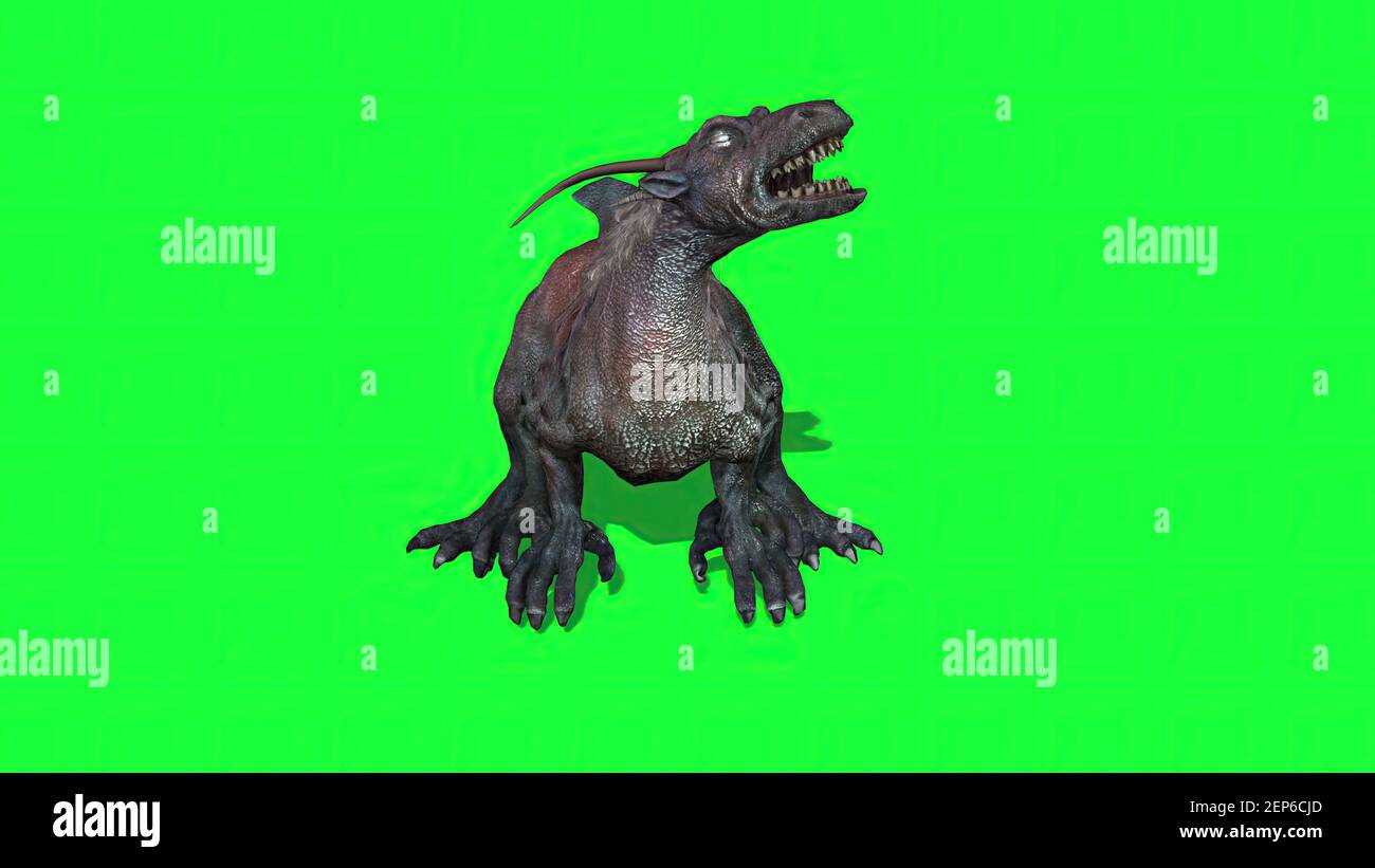 3d illustration Of fantasy beast - green screen Stock Photo - Alamy