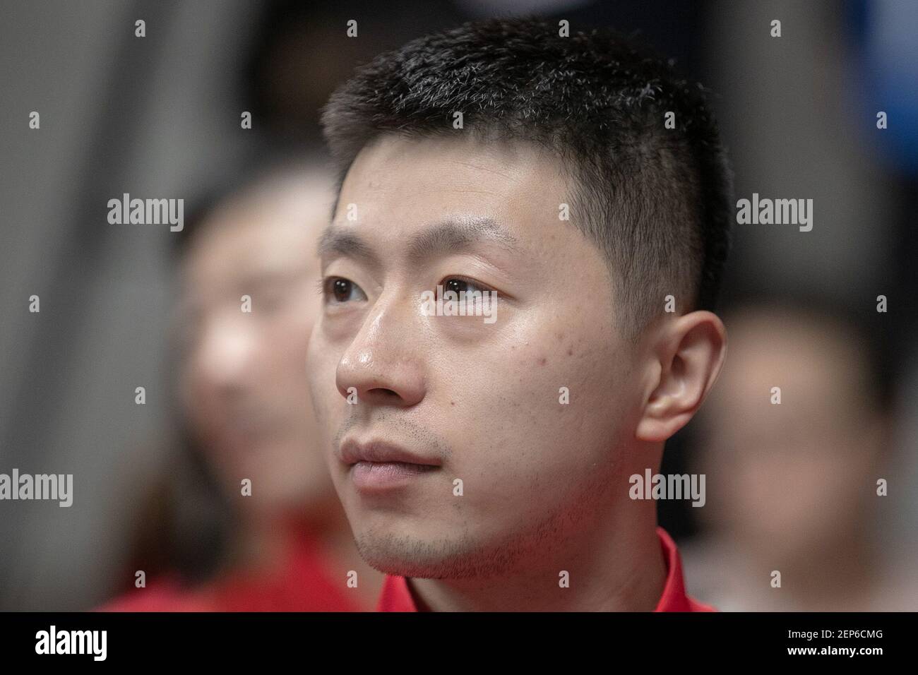 Chinese table tennis player Ma Long attends the draw ceremony of 2019 ...