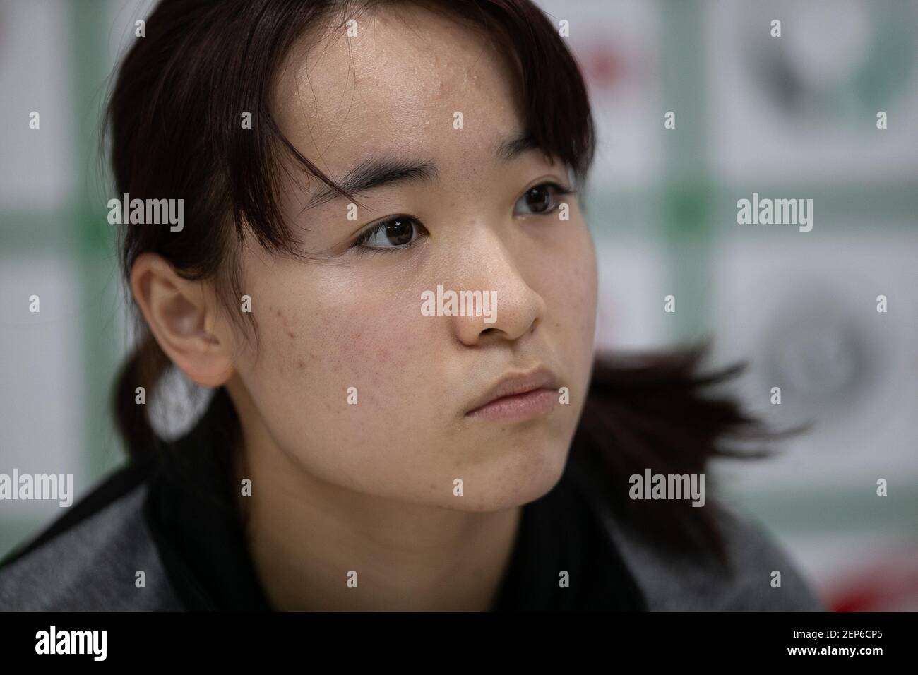 Japanese table tennis player Mima Ito attends the draw ceremony of 2019 ...