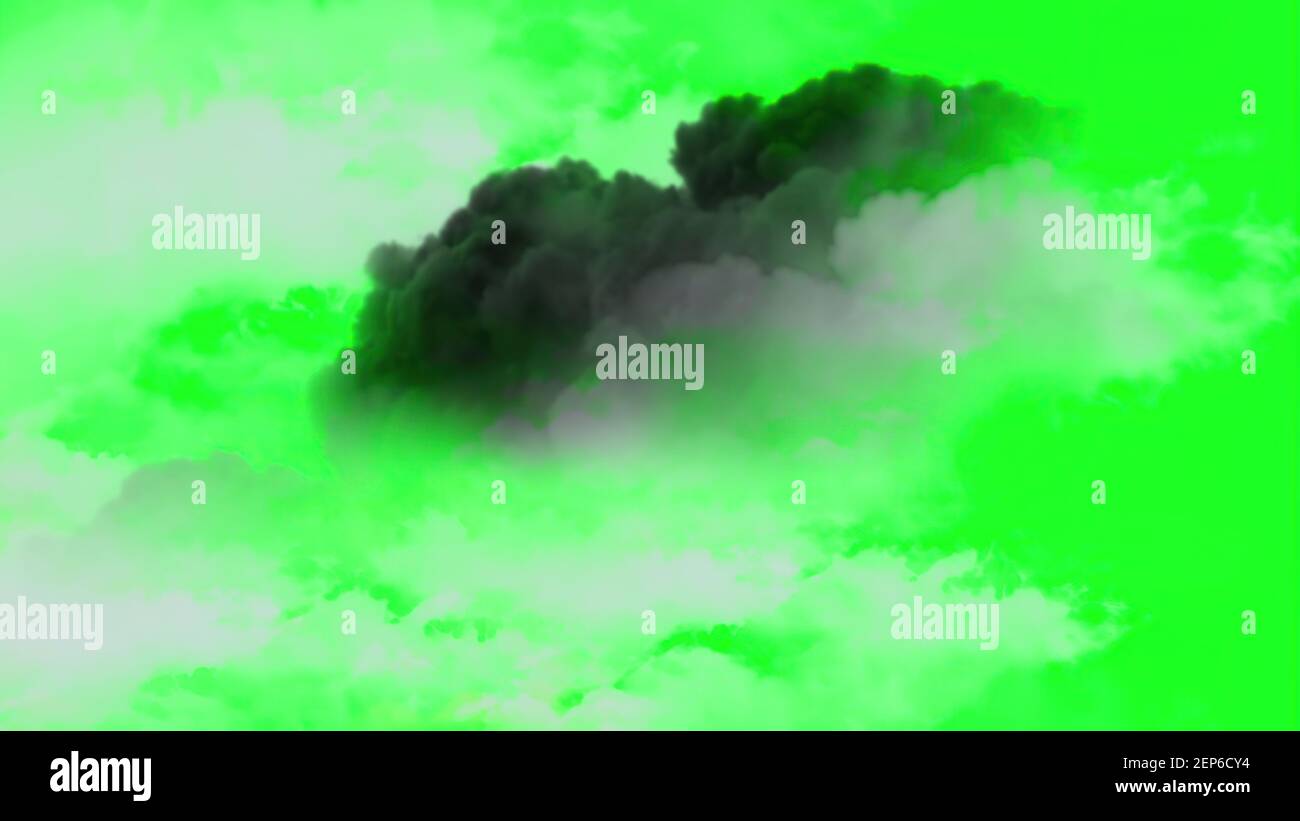 3d illustration - Clouds effect on green screen Stock Photo - Alamy