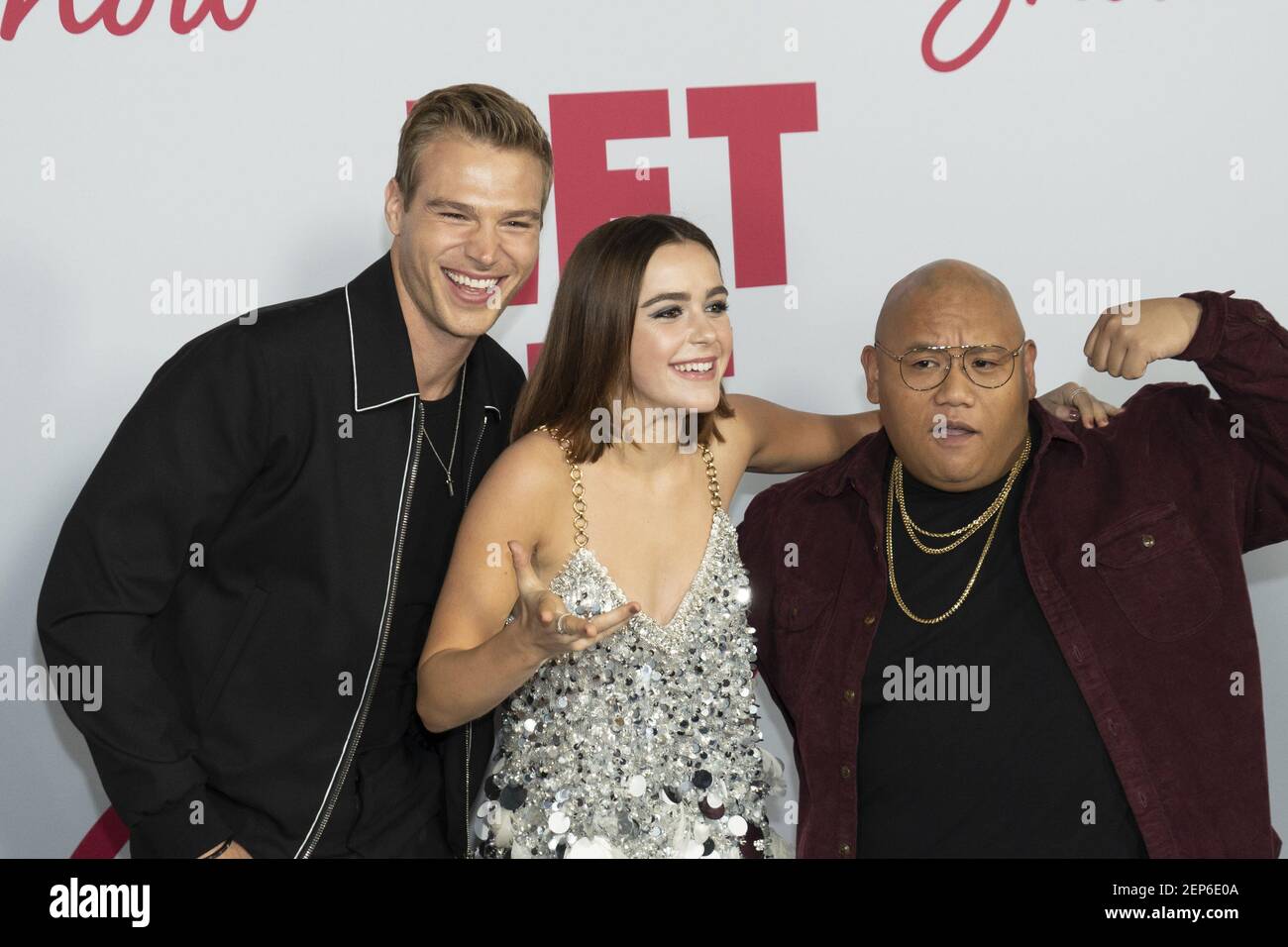 Matthew Noszka, Kiernan Shipka and Jacob Batalon walking the red carpet ...