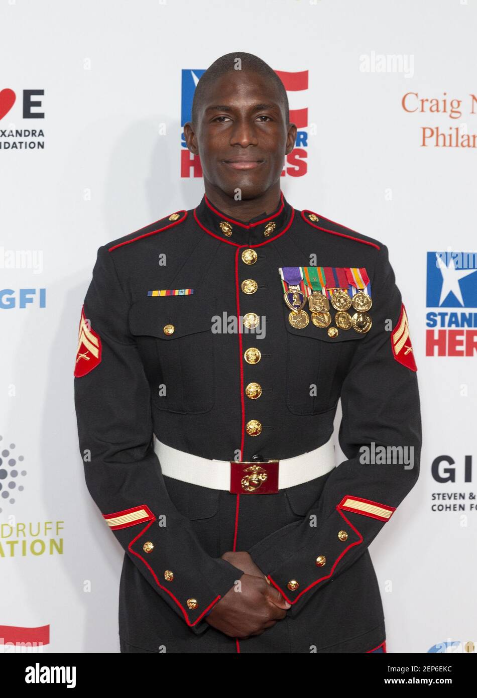 Corporal Kionte Storey attends 13th annual Stand Up for Heroes to ...