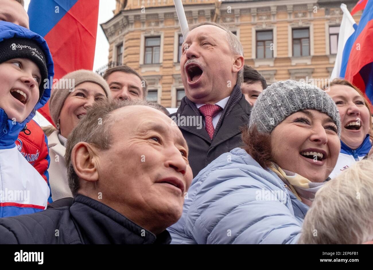 Governor of St. Petersburg Alexander Beglov (center) at the Russian ...