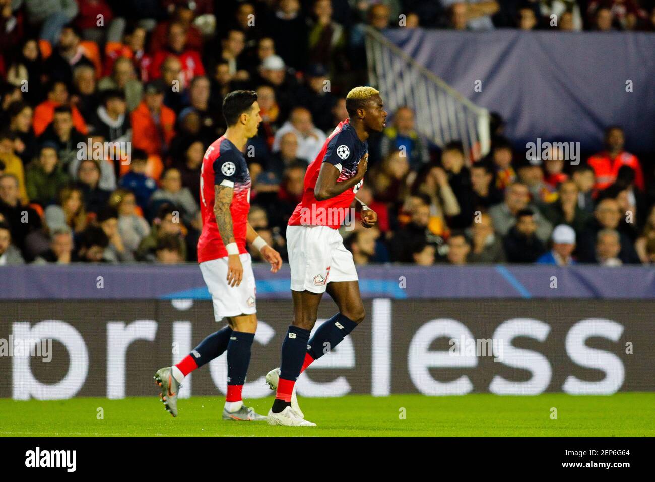 Victor Osimhen of Lille OSC during the match Valencia CF v Lille, of ...