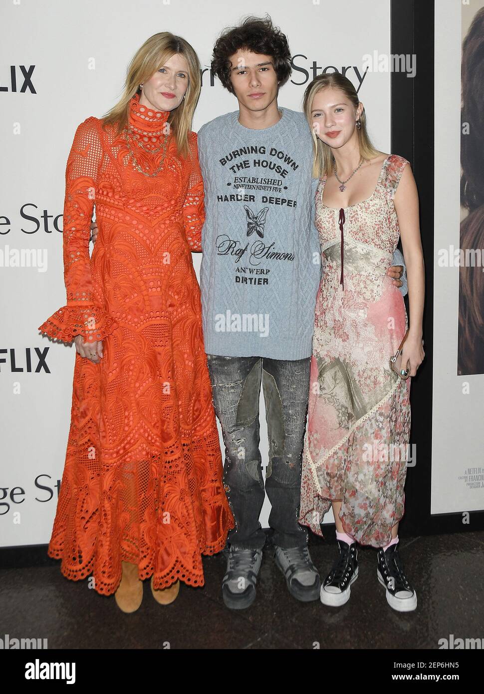 (L-R) Laura Dern, Son Ellery Harper and Daughter Jaya Harper at Netflix ...
