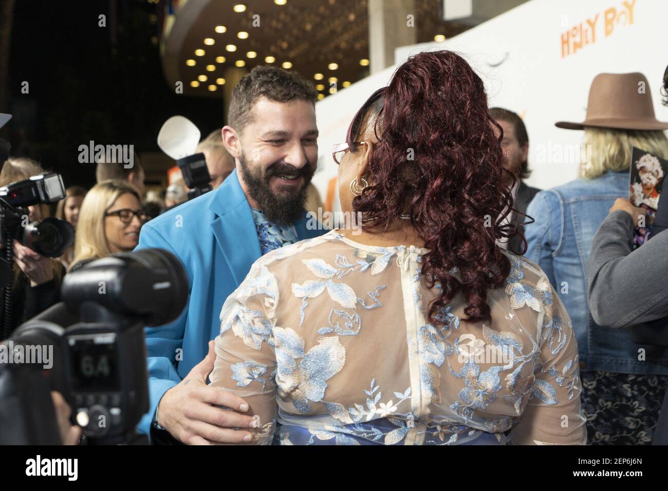 Shia LeBeouf and Debra Jones attend the premiere of Amazon's "Honey Boy ...