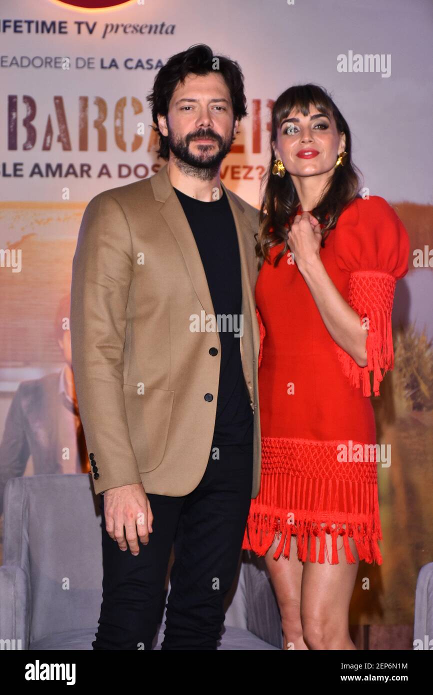 MEXICO CITY, MEXICO - NOVEMBER 6: Alvaro Morte and Irene Arcos poses ...