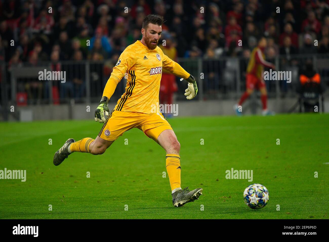 José Sá from Olympiacos seen in action during the UEFA Champions League ...