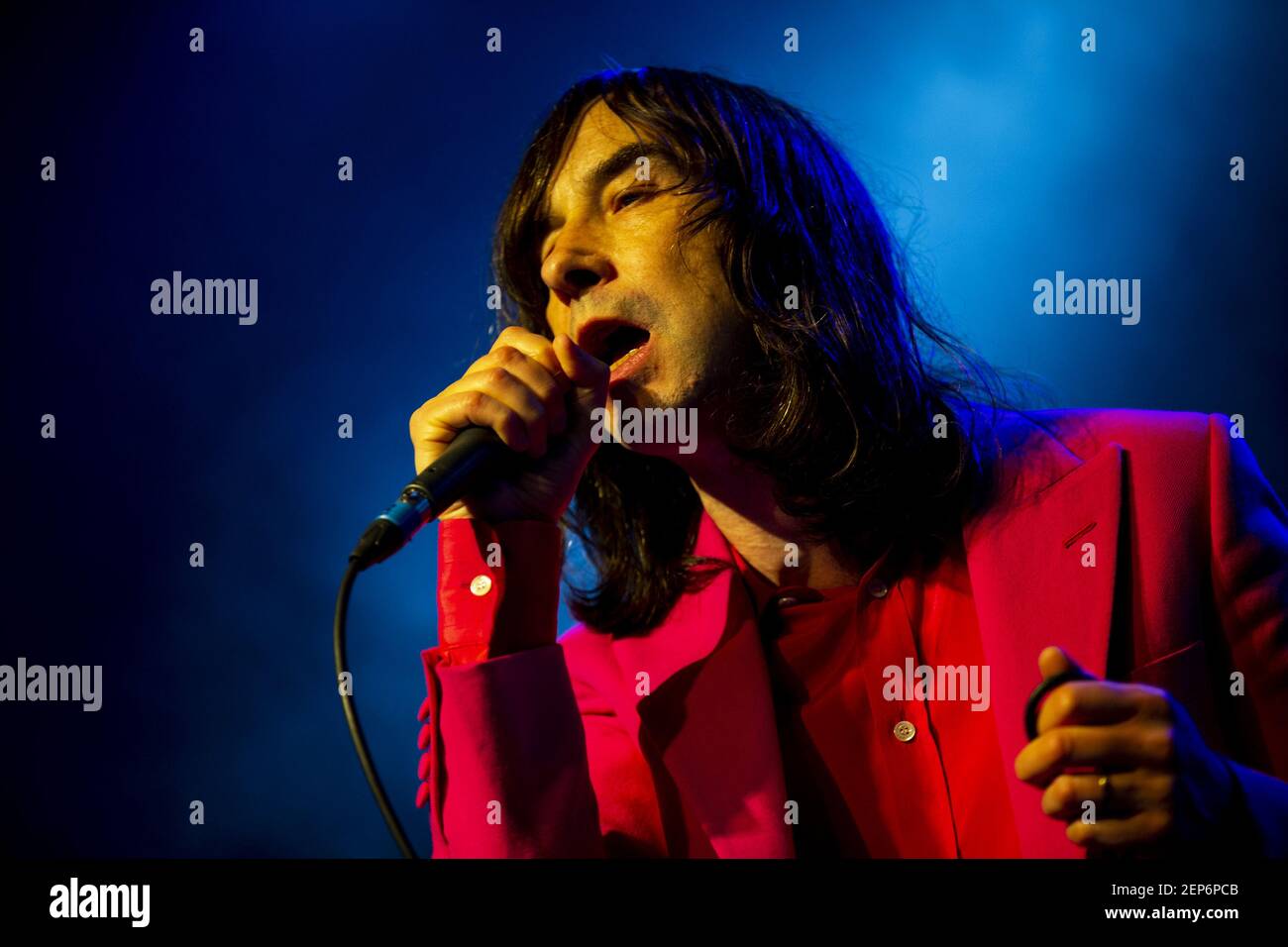Bobby Gillespie from the Scottish band Primal Scream seen performing ...