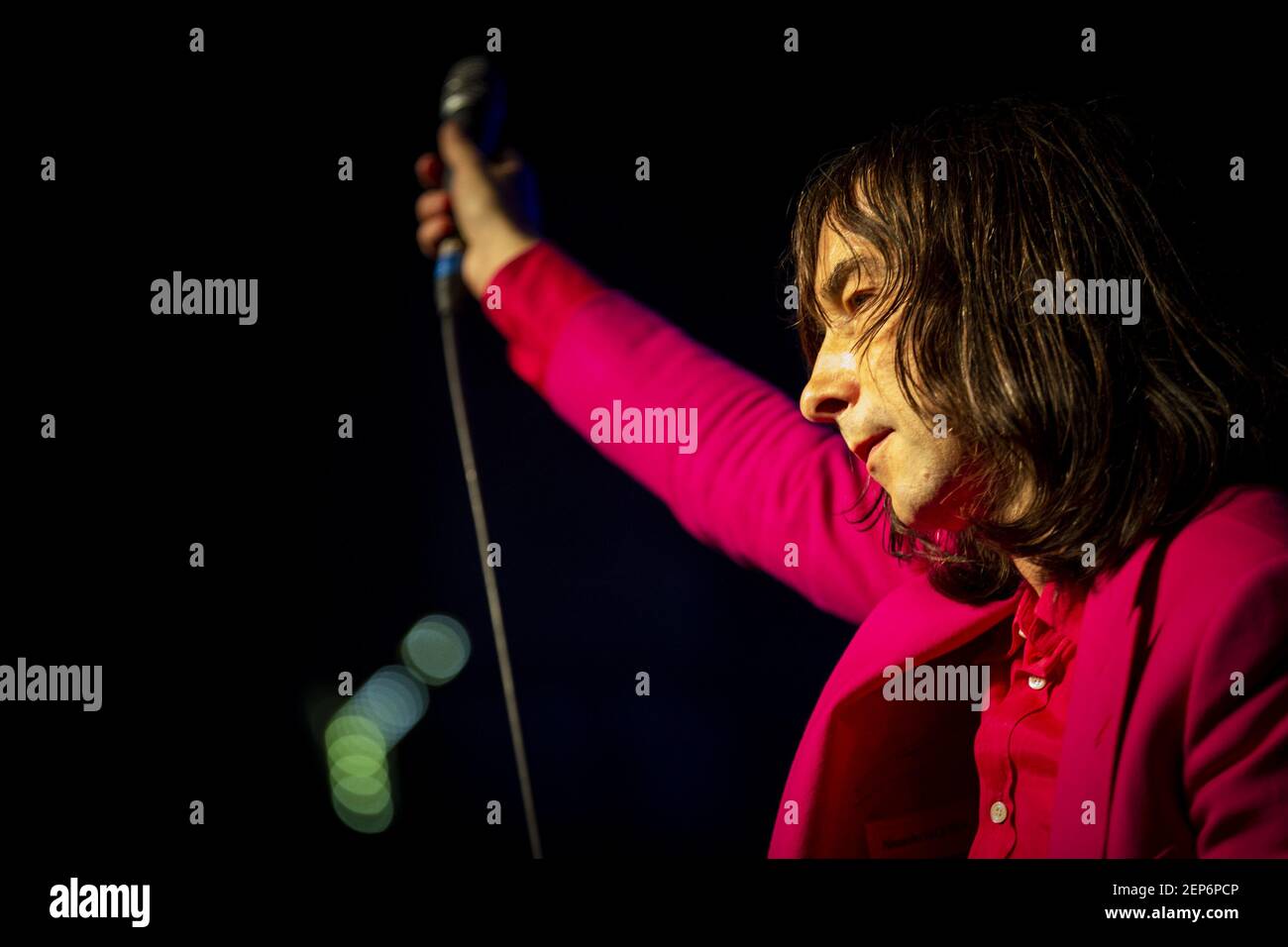 Bobby Gillespie from the Scottish band Primal Scream seen performing ...