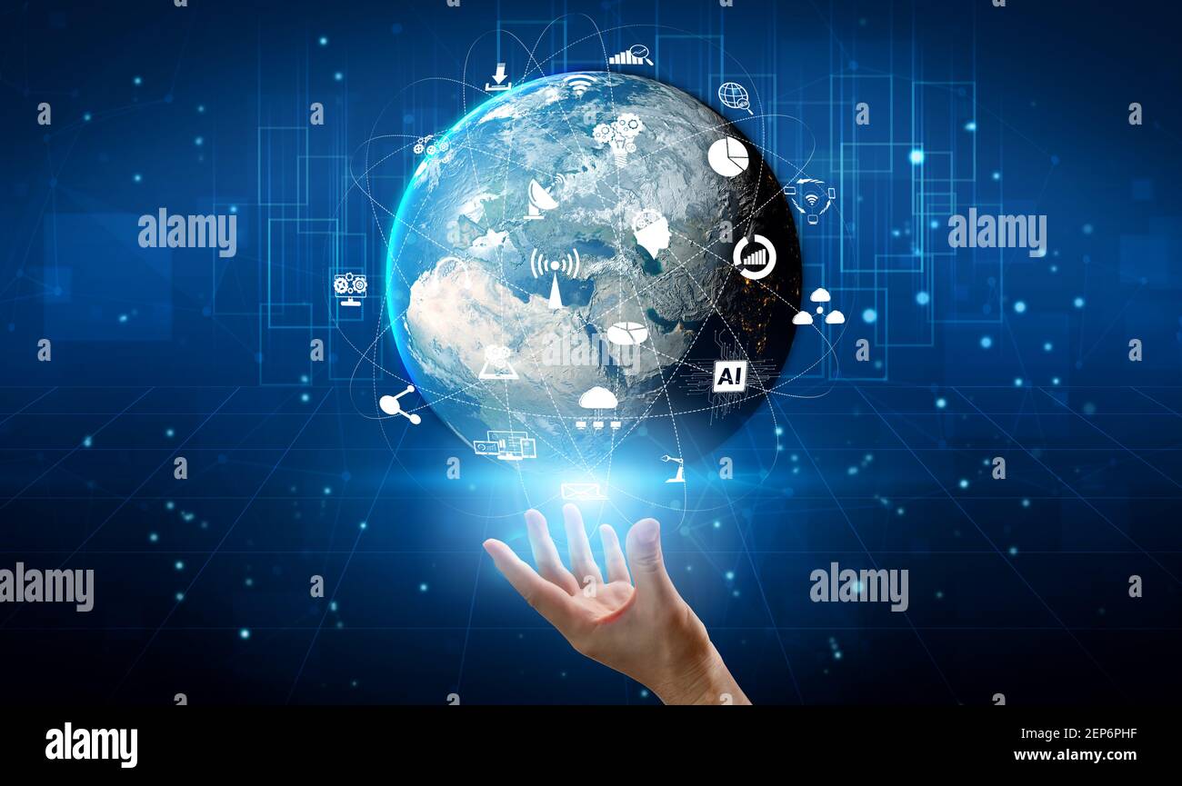 Advanced Communication And Global Internet Network Connection In Smart City Concept Of Future