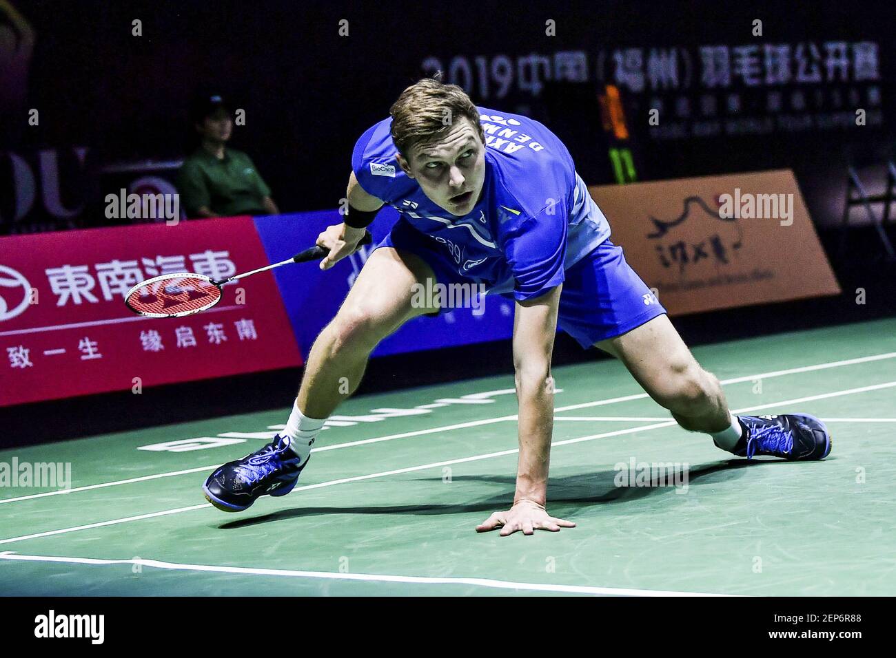 Viktor Axelsen of Denmark competes against Parupalli Kashyap of India ...