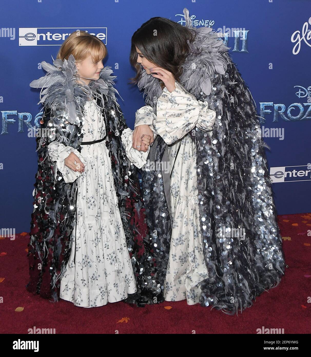 (L-R). Gracie Teefey and Sister Selena Gomez arrives at Disney's FROZEN ...