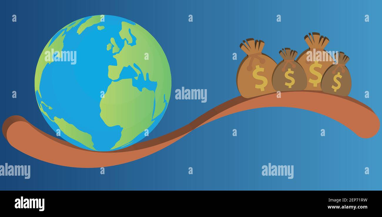 Money on scale Stock Vector Images - Alamy