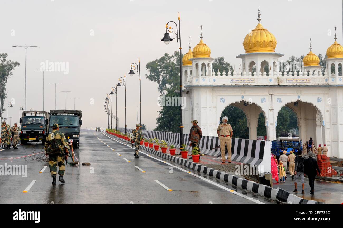GURDASPUR, INDIA – NOVEMBER 8: A view of the Kartarpur corridor road ...