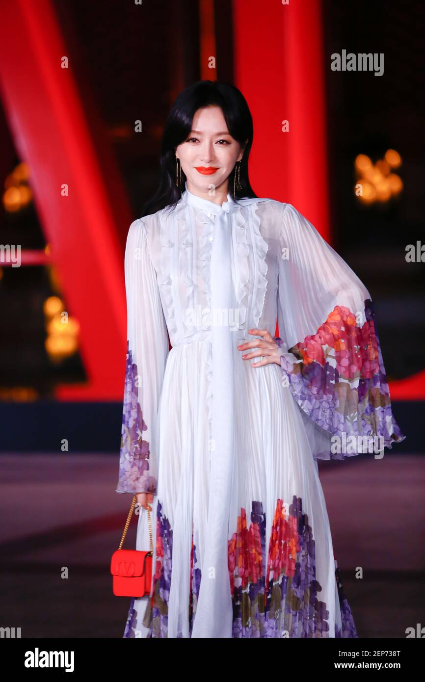 Chinese actress, model, and singer Qin Lan attends the Valentino Haute ...