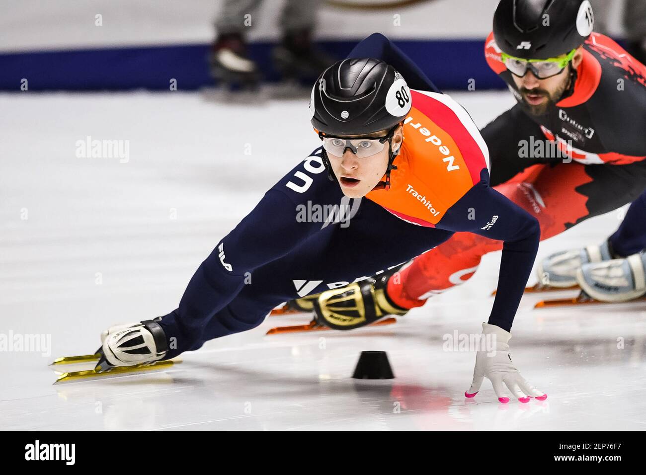 Friso Emons (NED) leads the lap during the ISU World Cup II at Maurice ...