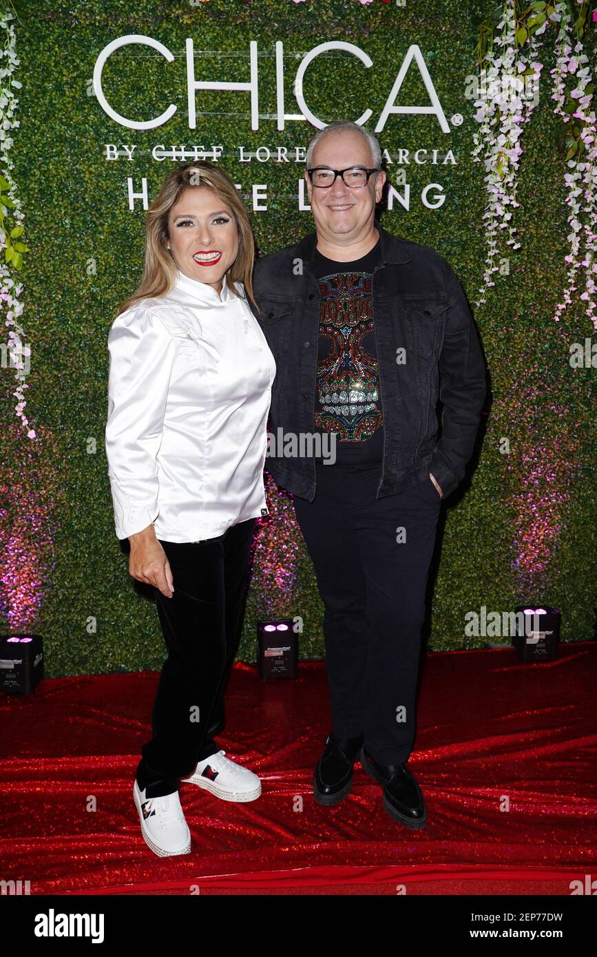 MIAMI, FLORIDA - NOVEMBER 08: Chef Lorena Garcia and Mario Vannucci ...