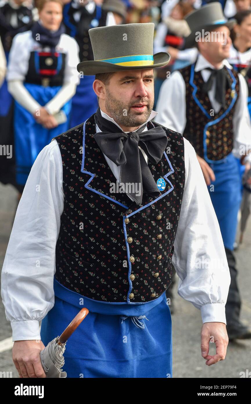 A man in a waistcoat and a hat taking part during The Lord Mayor's Show ...