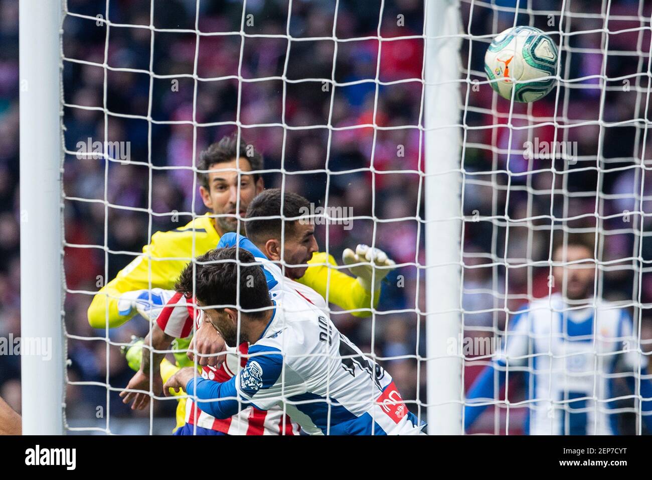 Angel Correa of Atletico de Madrid scores goal during the match ...