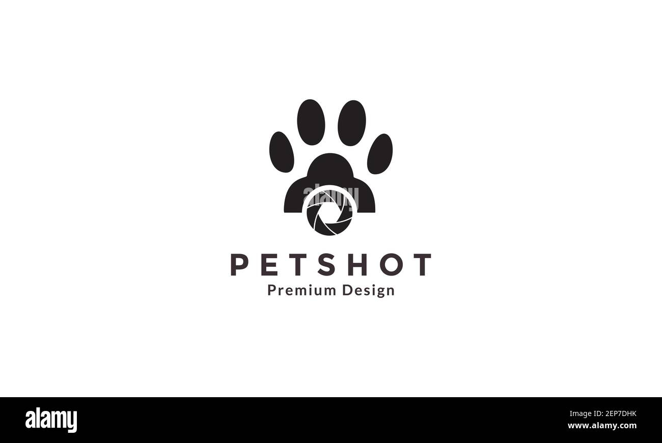 foot pets or dog with camera sign logo design vector icon symbol ...