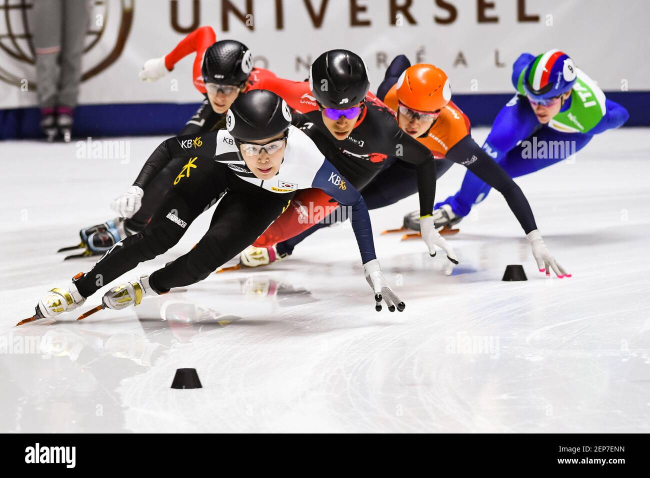Alang Kim (KOR) leads her lap during the ISU World Cup II at Maurice ...