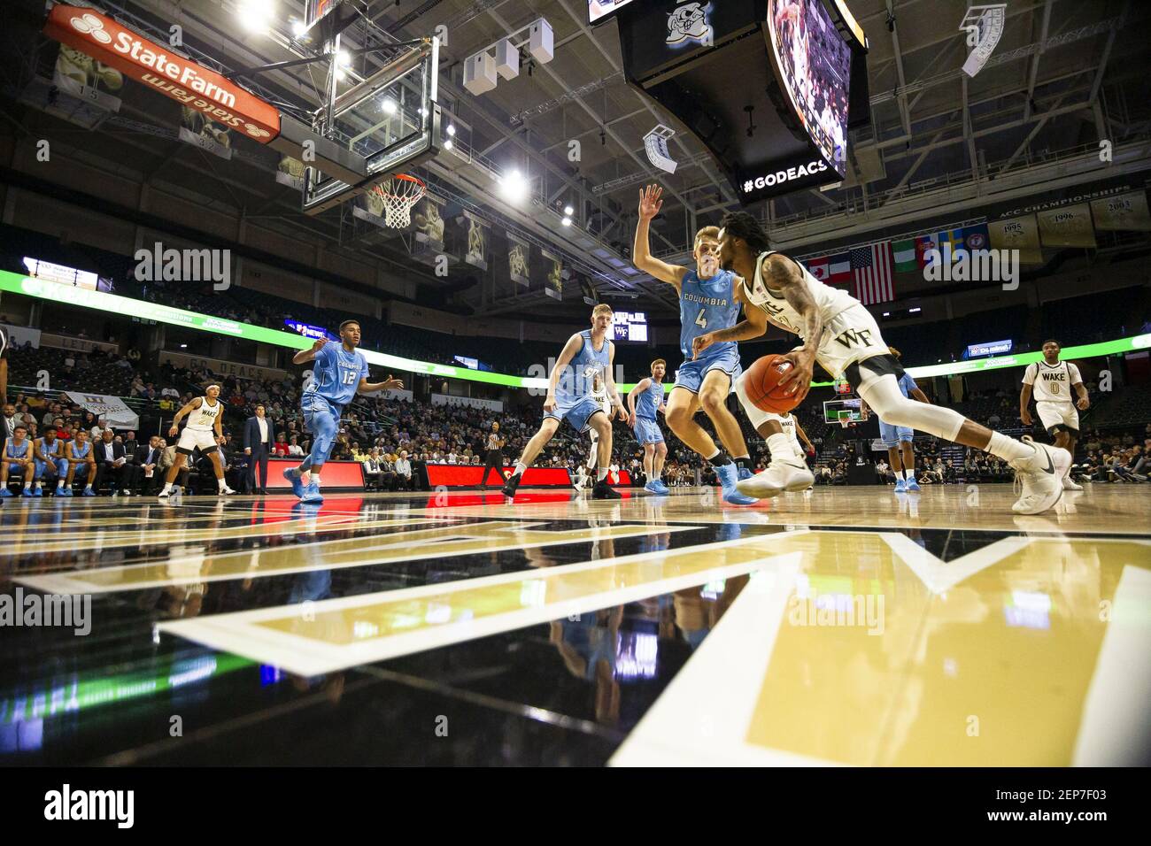 November 10, 2019: Columbia Lions guard Jack Forrest (4) defends Wake ...