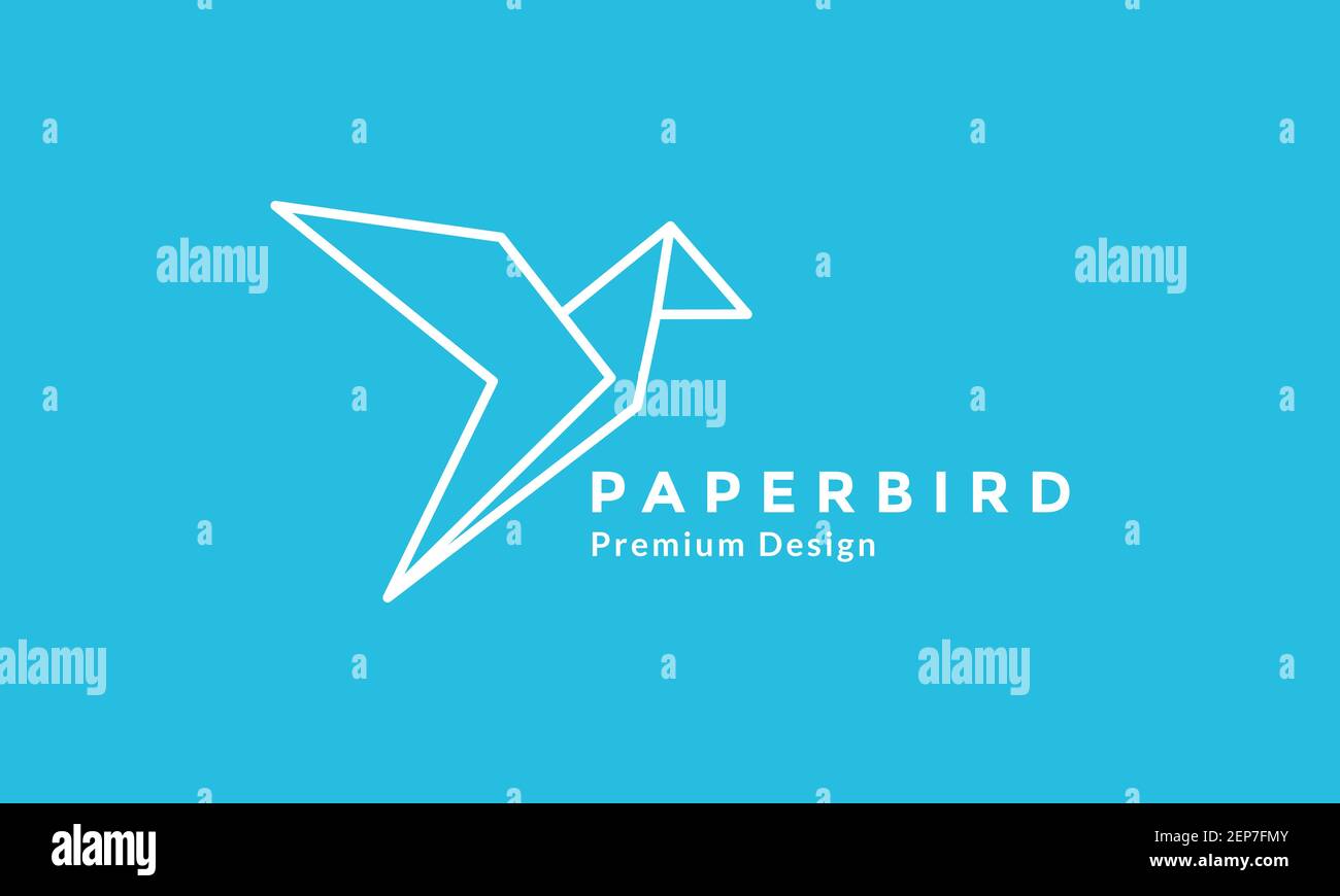 paper bird fly lines origami logo design vector icon symbol graphic ...