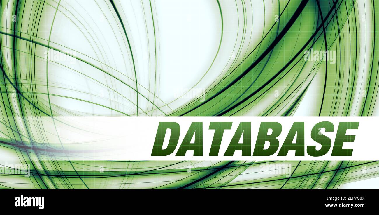Database Concept on Green Abstract Background Stock Photo - Alamy