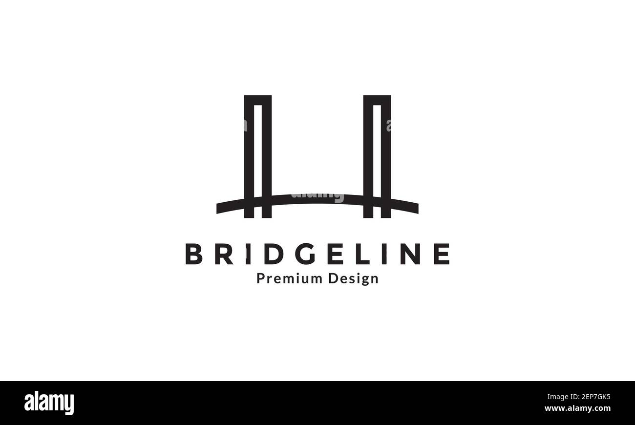 long bridge simple lines logo design vector icon symbol graphic ...