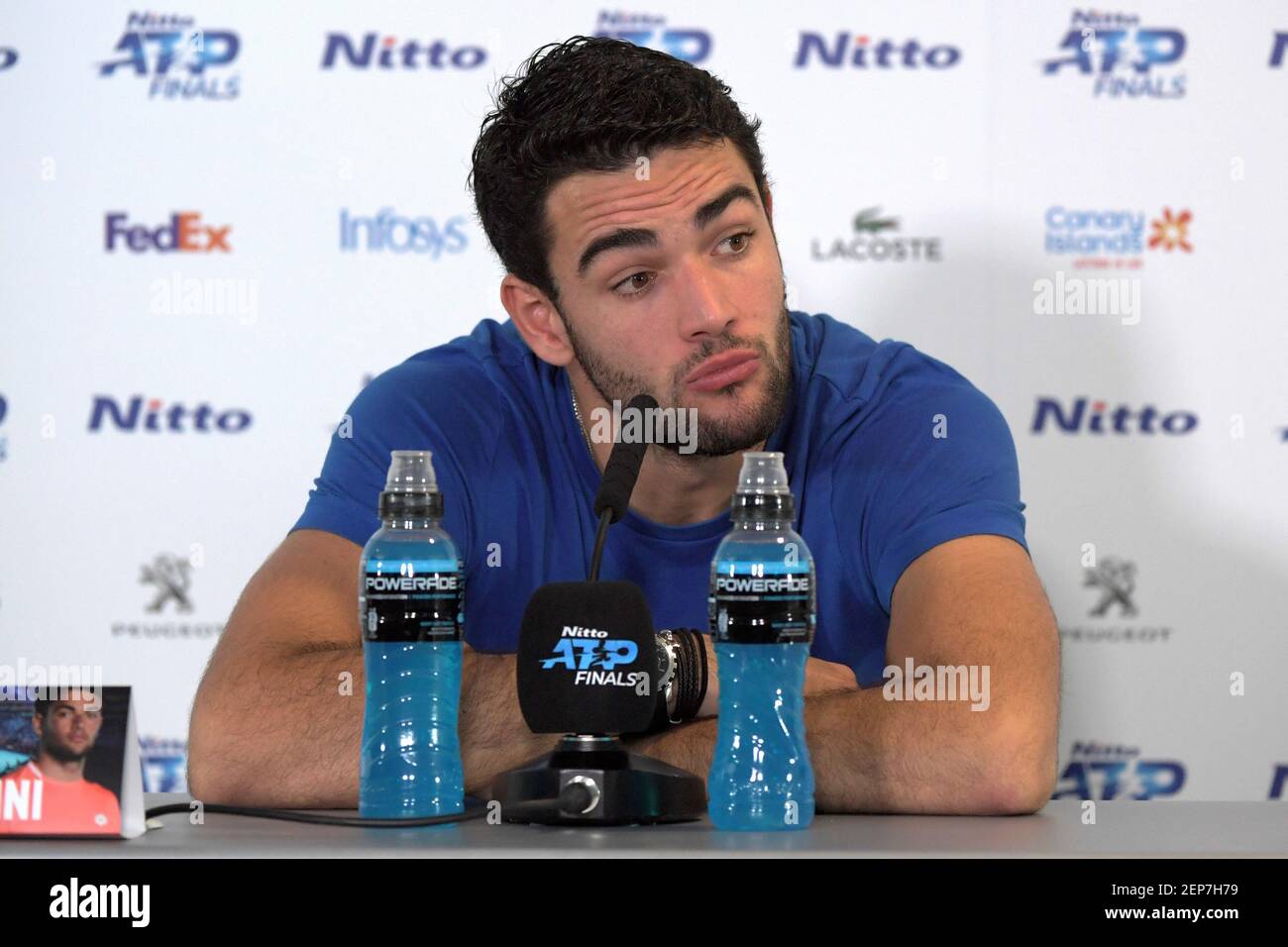 Matteo Berettini (ITA) defeated by Nole Novak Djokovic (SRB) Press Conference London 10/11/2019 ...