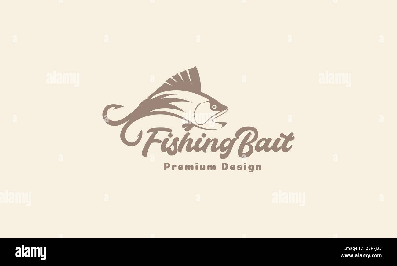predator fishing bait vintage logo design vector icon symbol graphic ...