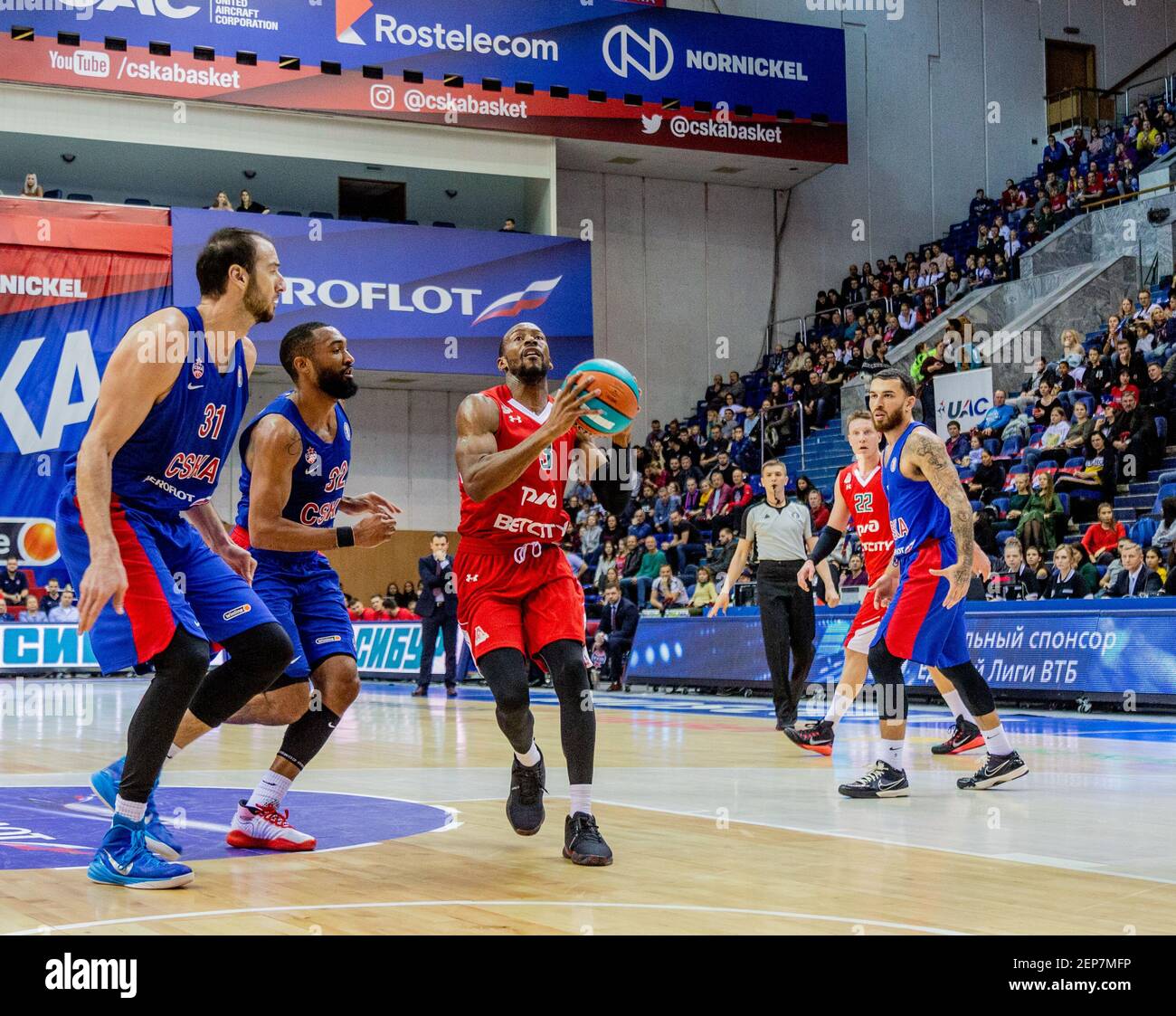 #3 Will Cummings in action during the Russian VTB United Basketball ...