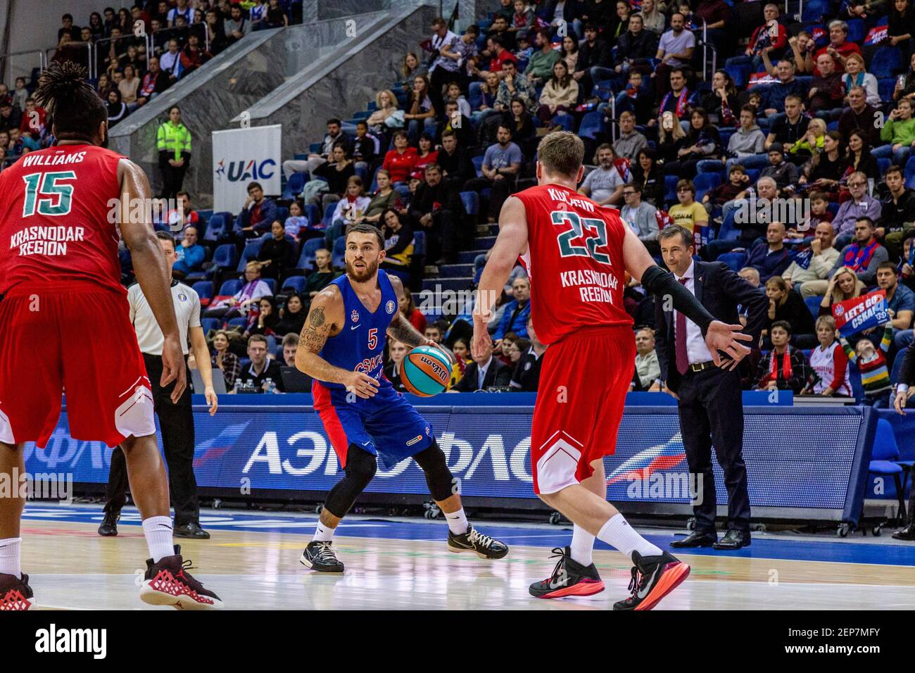 #5 Mike James in action during the Russian VTB United Basketball League ...