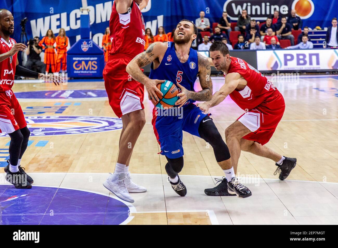 #5 Mike James in action during the Russian VTB United Basketball League ...