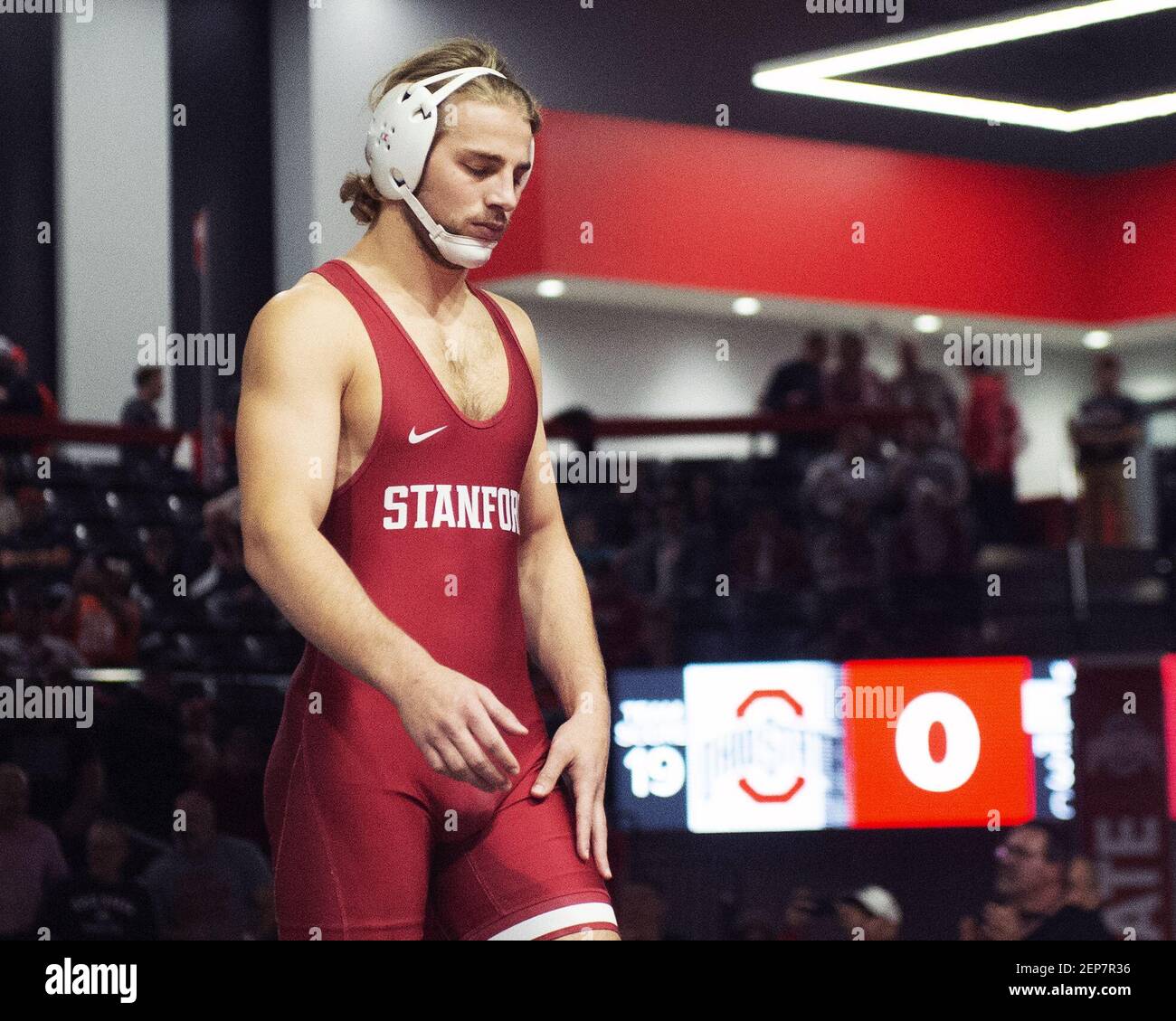 Stanford Cardinals Nathan Traxler (red) before facing Ohio State's ...
