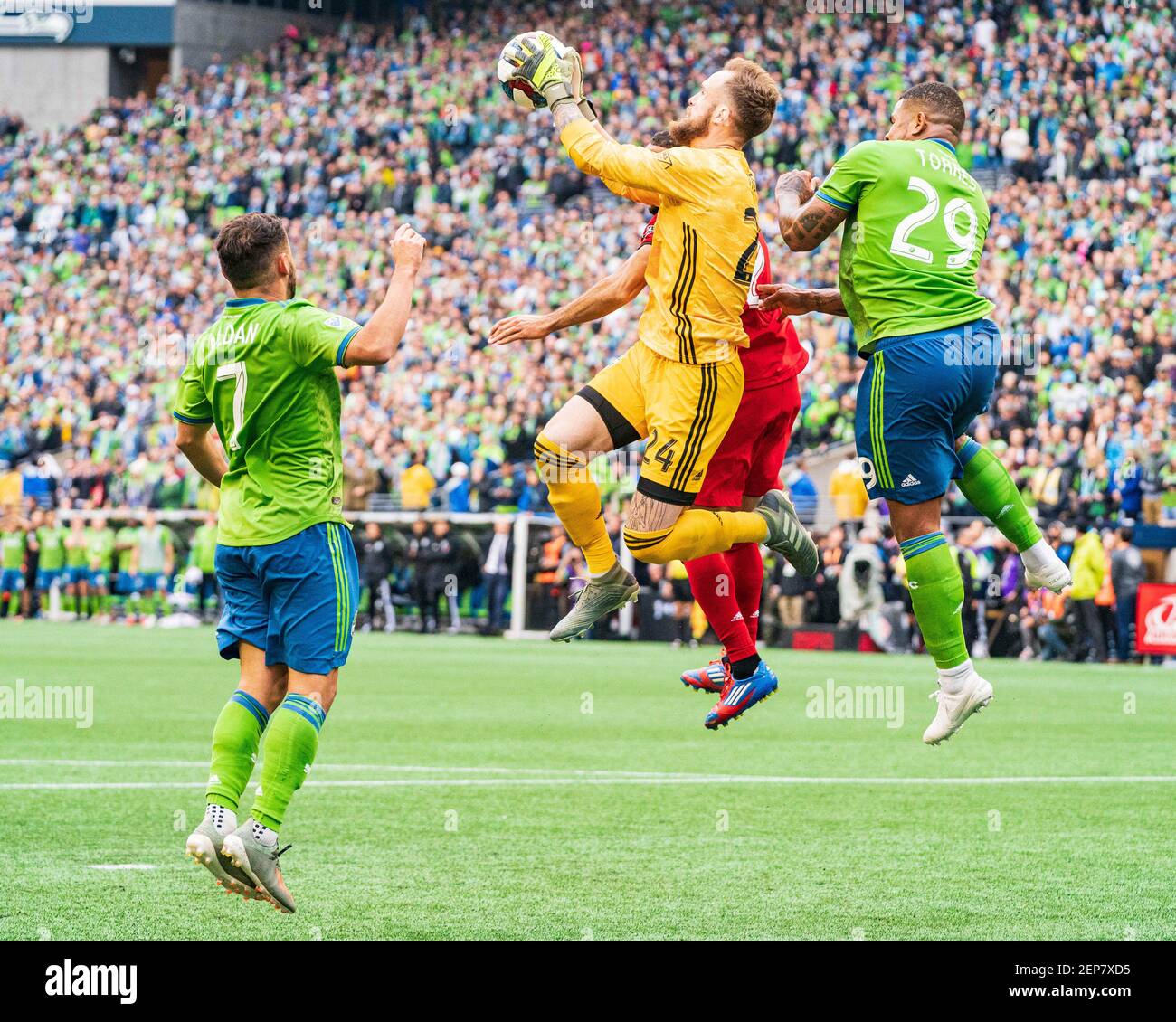 Seattle Sounders goalkeeper Stefan Frei (24) during the MLS Cup ...