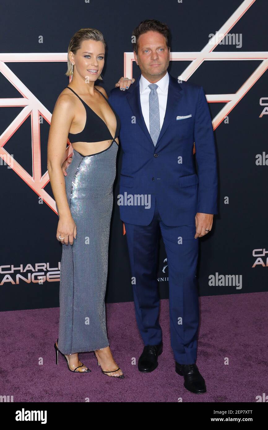 Elizabeth Banks and Max Handelman at the Charlies Angels World Premiere ...